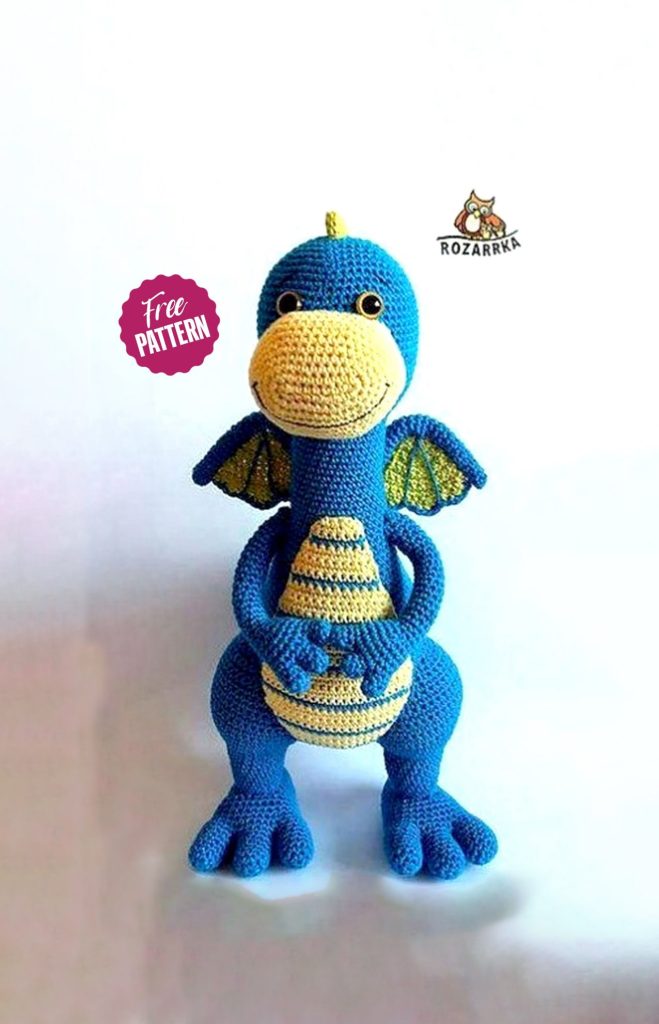 Free Crochet Pattern for an Adorable Amigurumi Dragon - JeanneChic