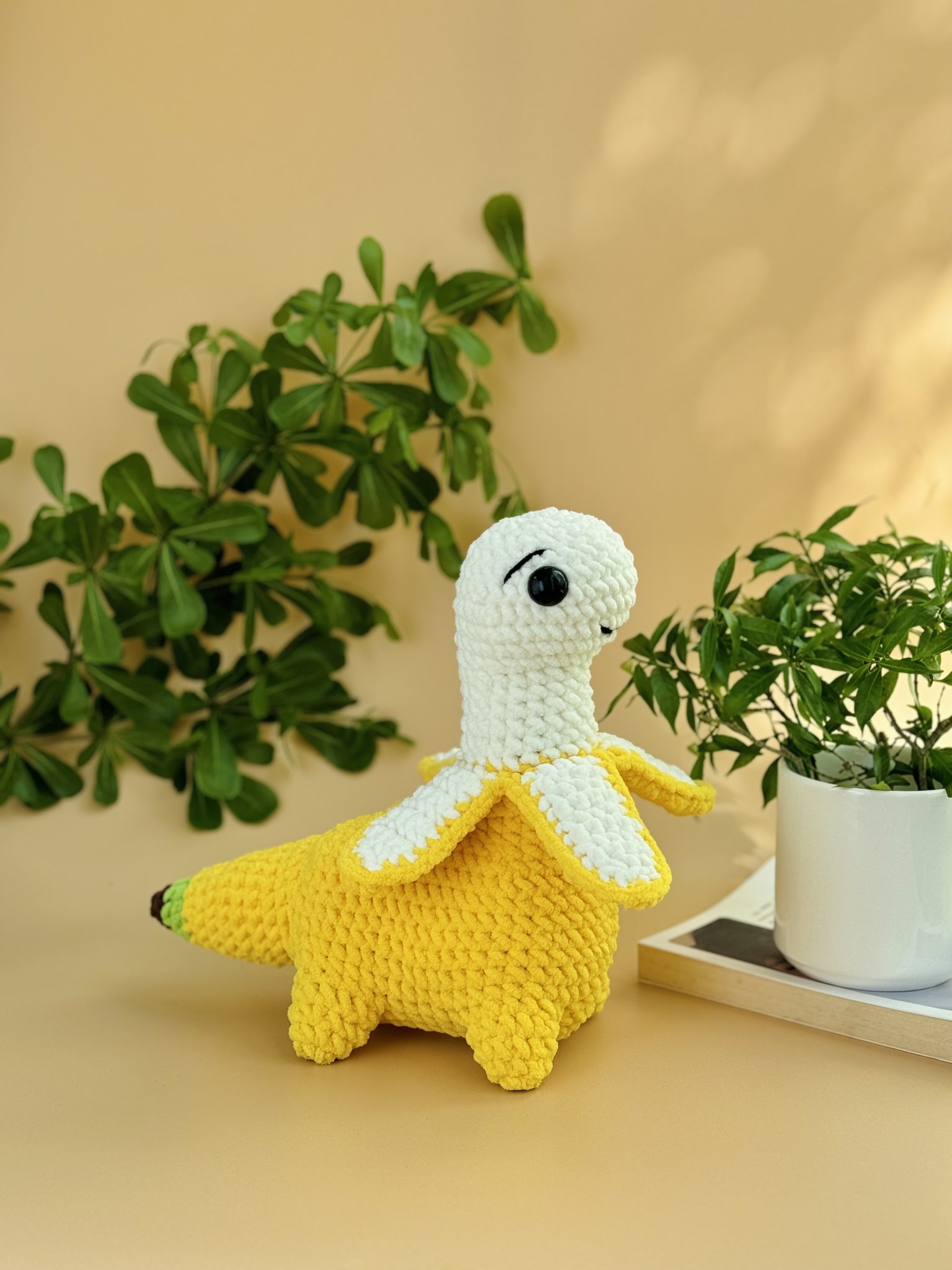 NO SEW Cute BANANASAURUS Crochet Pattern for Dinosaur Plushies ...