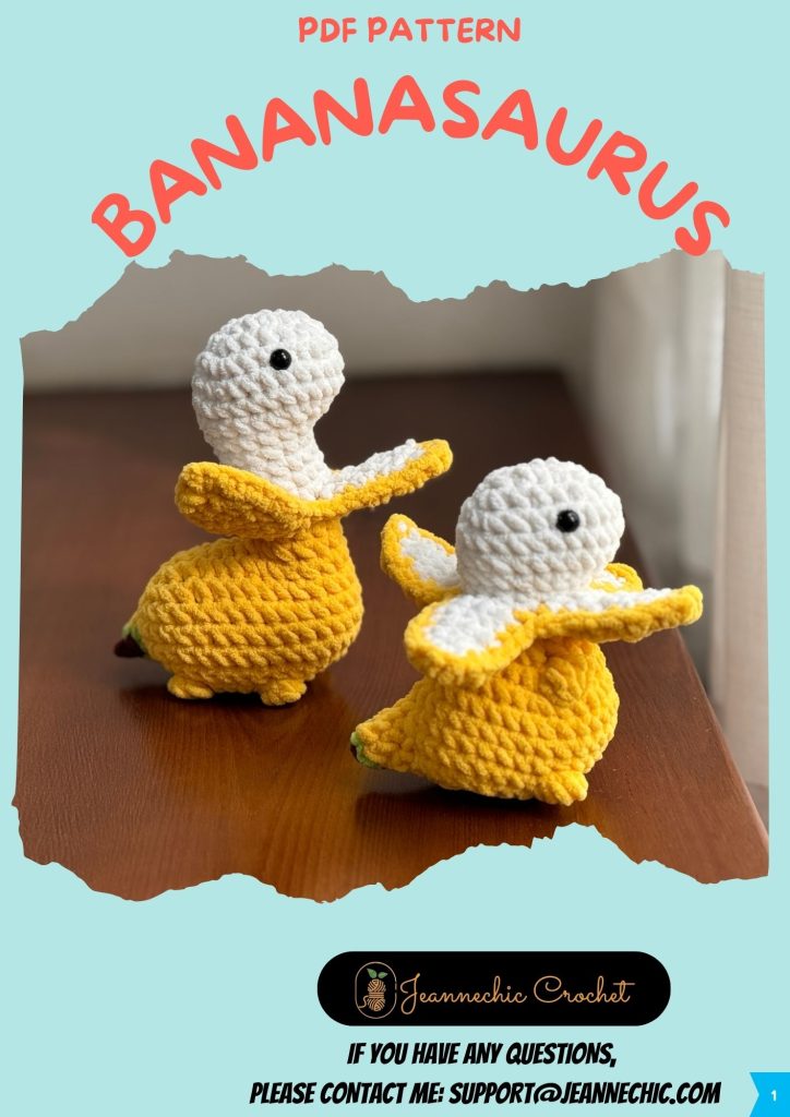 Triceratops BANANASAURUS Crochet Pattern, No Sew Dinosaur Pattern ...