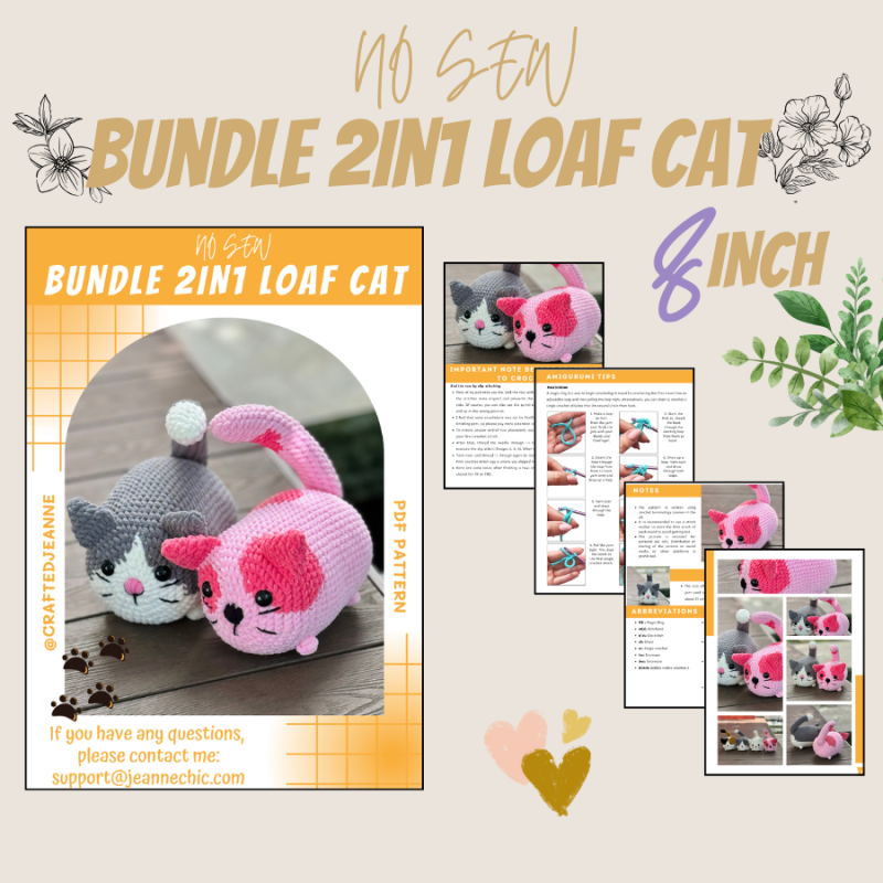 Unlock the Amazing Bundle 2in1 Loaf Cat Crochet Pattern: No-Sew ...